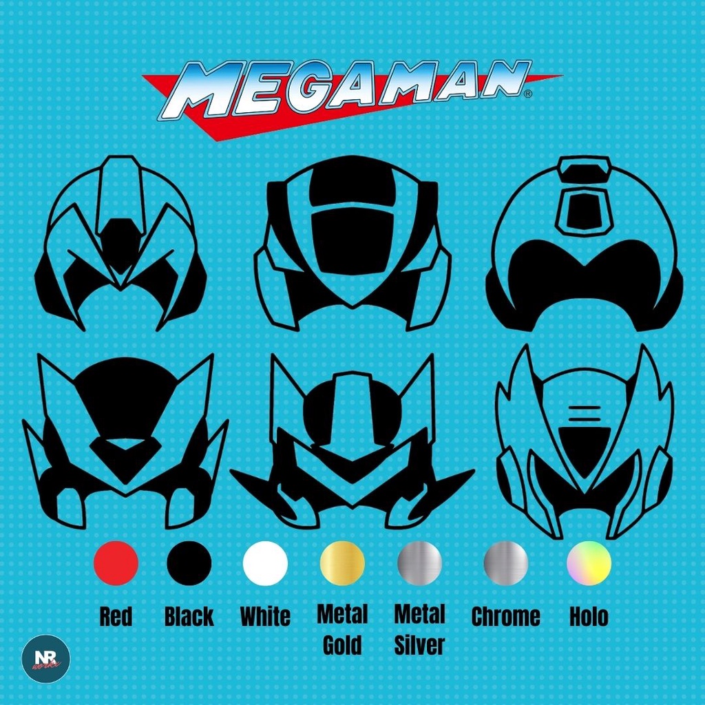 Megaman Helmet Vinyl Decal Sticker Megaman X ZX Zero Classic .exe ...