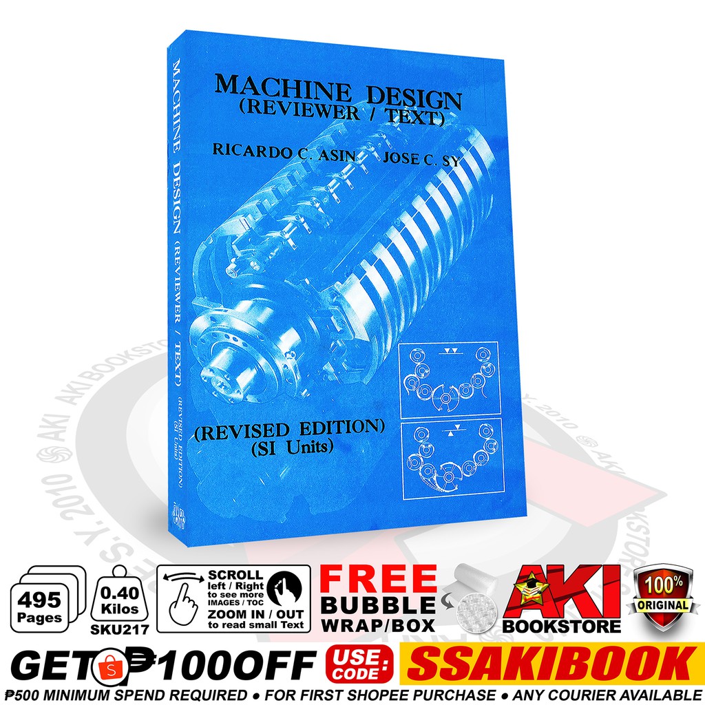 AUTHENTIC Machine Design (Reviewer / Text) Revised Edition SI Units ...