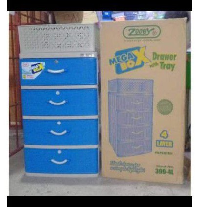 Zooey Mega Box Drawer 4 Layer Stock No. 399-4L | Shopee Philippines