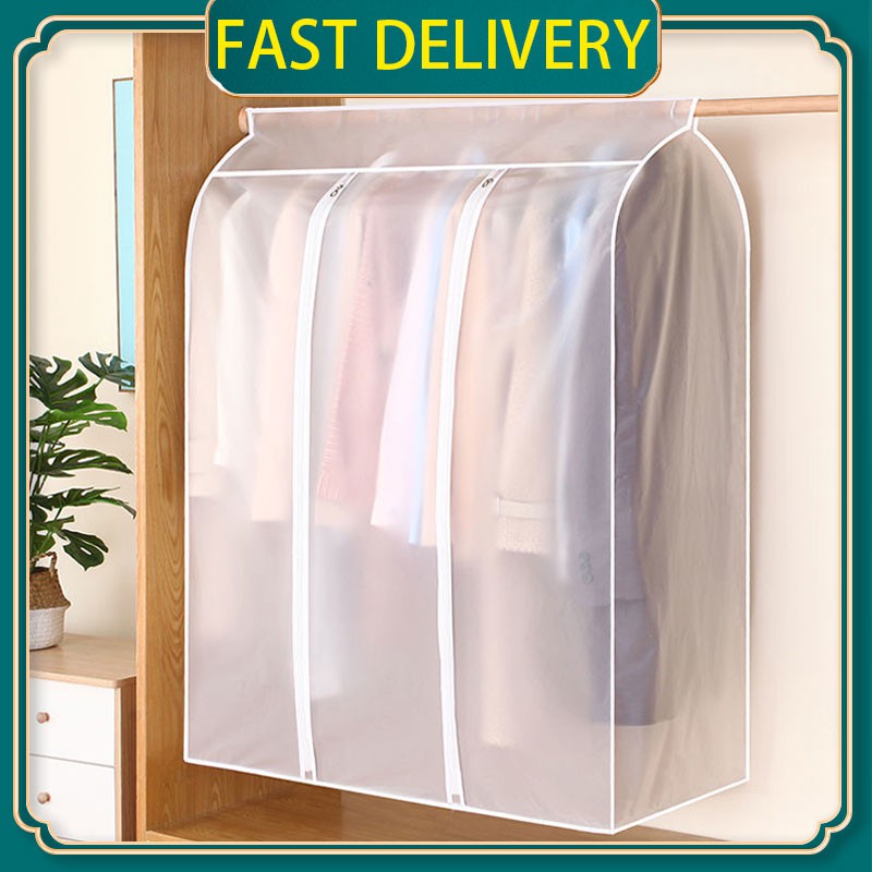 Wardrobe Clothes Storage PEVA Transparent Dust Cover Fully Enclosed ...