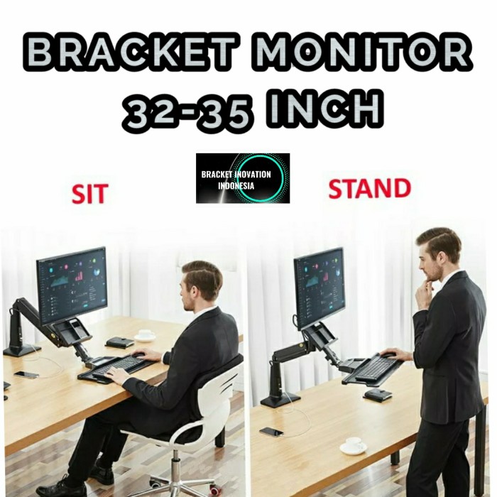 20-32 Inch Monitor Bracket Ergonomic Desktop Gas Spring Fc35 | BeeCost