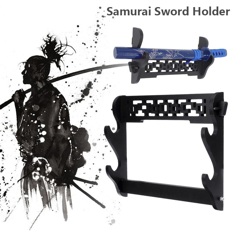 1 pcs 1/2 Tier Hanging Decor Samurai Sword Holder Japanese Katana ...