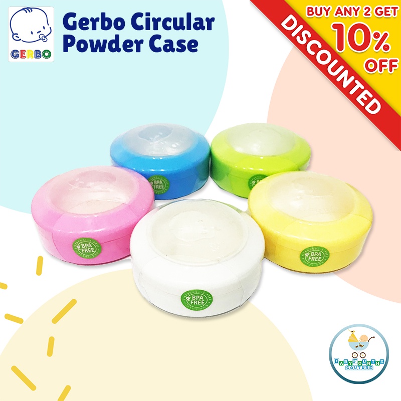 BFCM Gerbo Circular POWDER Case With Puff, BPA FREE | Shopee Philippines