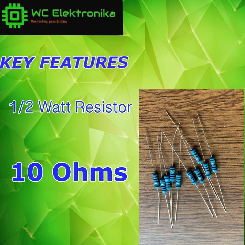 10 ohms Resistor 1/2 watt 1% 10pcs/30PHP | Shopee Philippines
