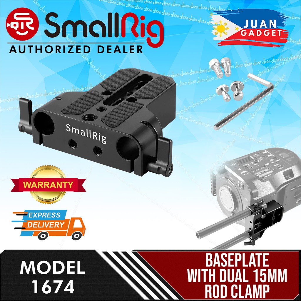 Smallrig Camera Base Plate with Dual 15mm Rod Rail Clamp for Camera and ...