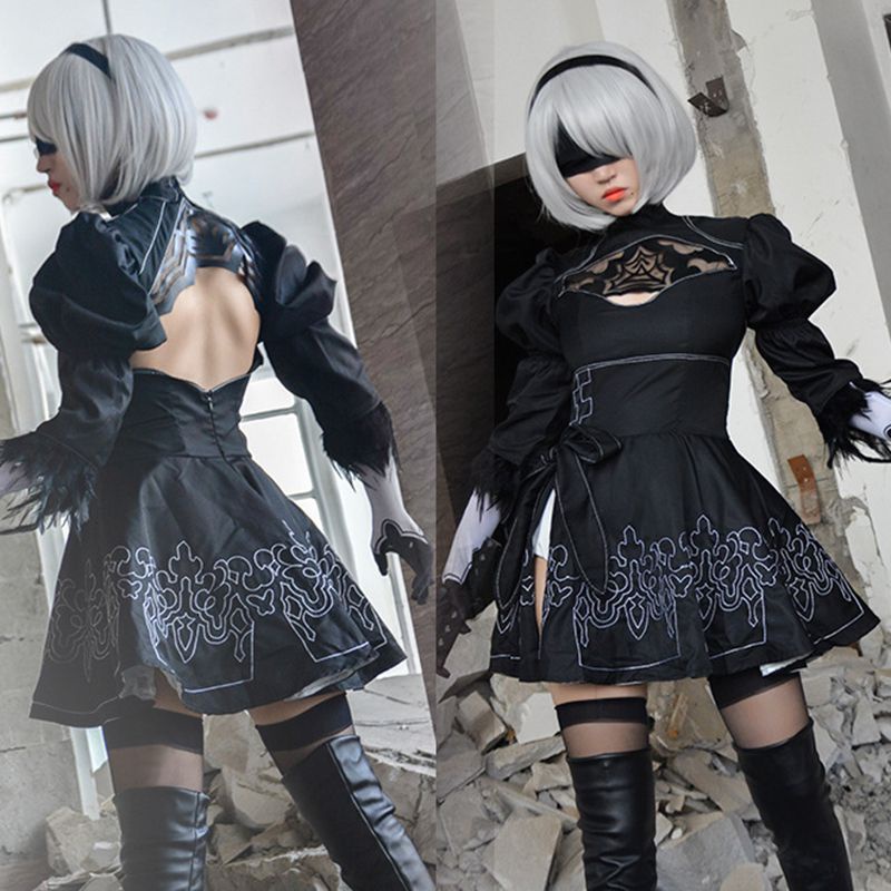 Women Clothes Nier Automata Yorha 2B Dress Suit Anime Women Dresses ...