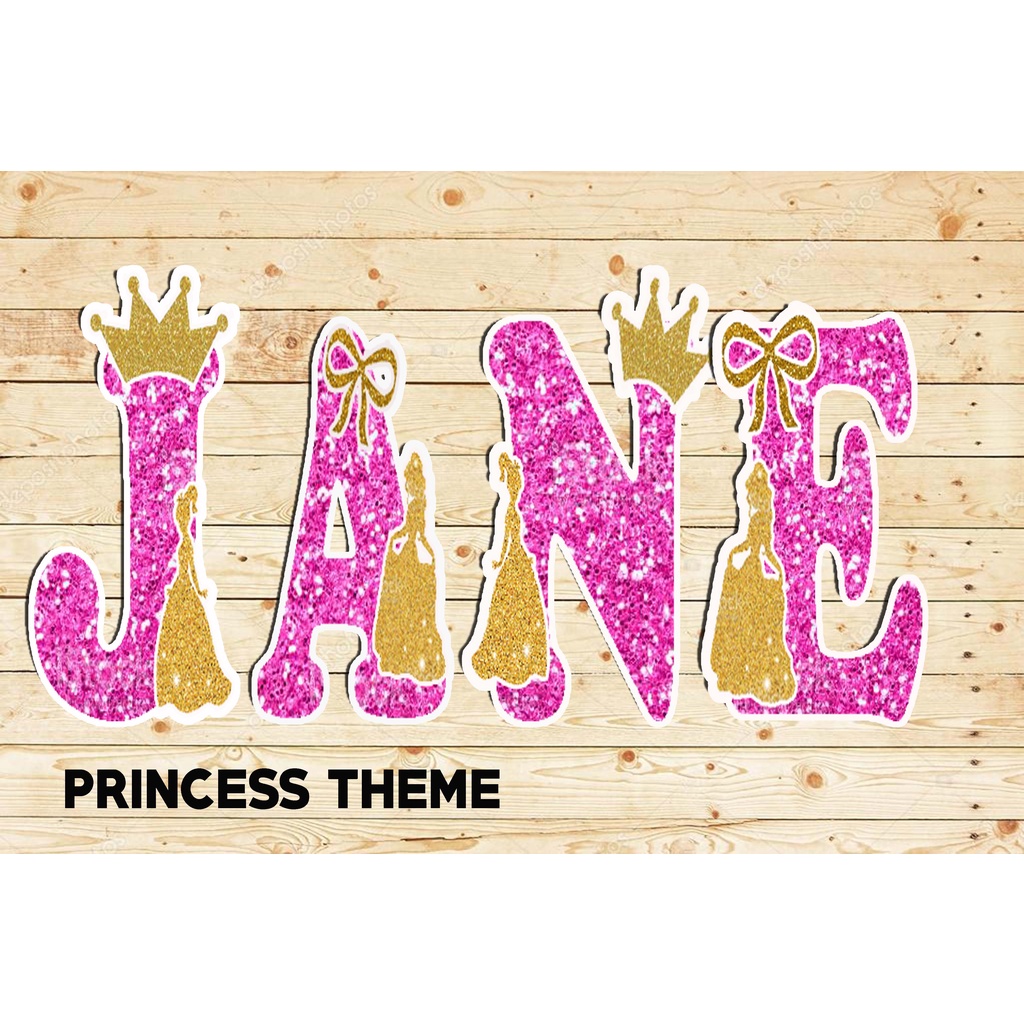 PRINCESS NAME BACKDROP CUTOUT PRICE PER LETTER | Shopee Philippines