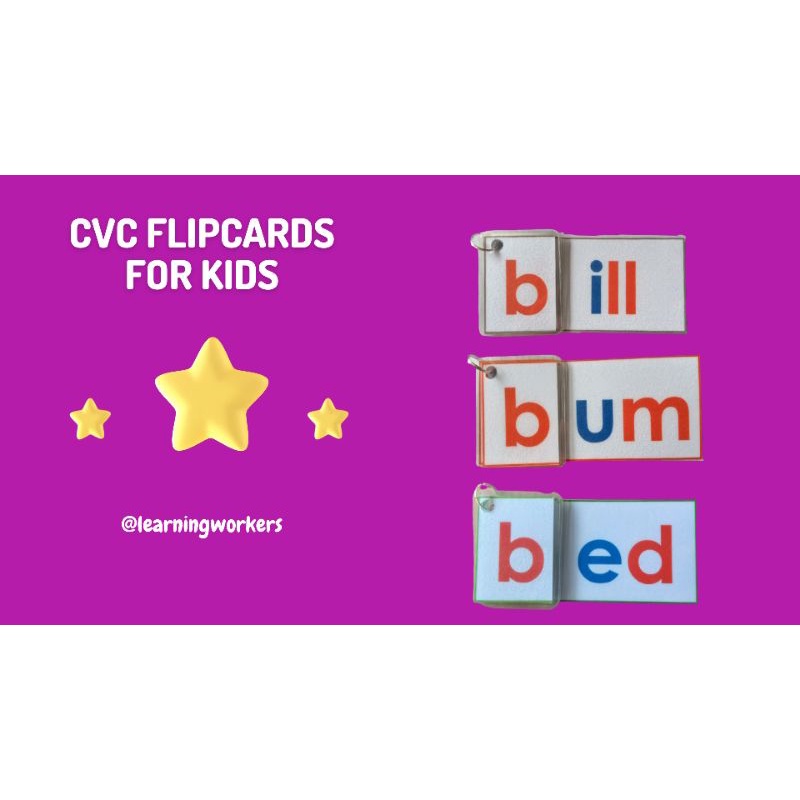 CVC Flipcards (Reading Materials for Kids) Montessori | Shopee Philippines