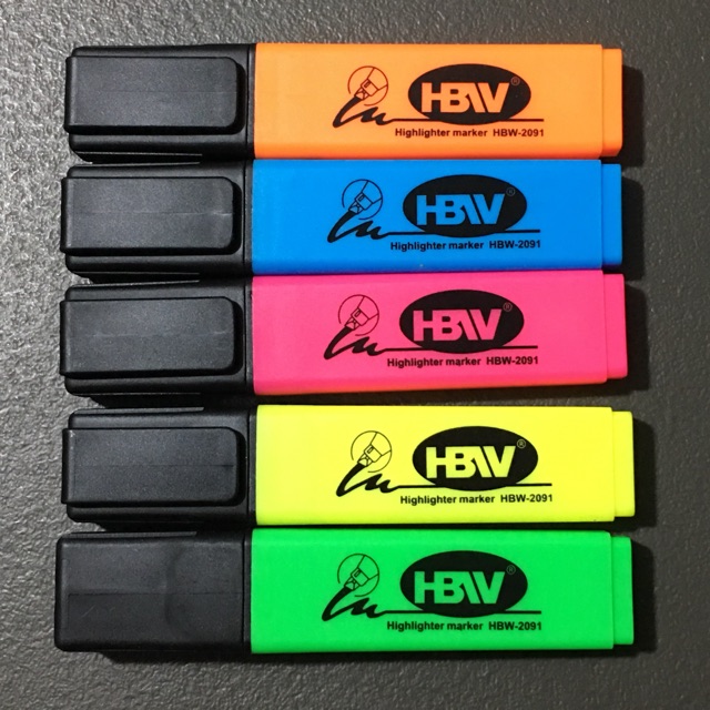 HBW Highlighter / Marker Per Piece Green Orange Yellow Blue Pink ...