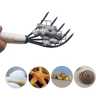 EV Sturdy Compact Claw Rake with Mesh Net 15 Inch Hand Rake Clam Fork ...