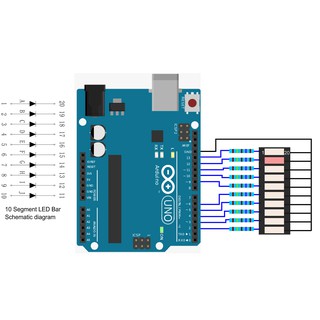 10 segment LED bar graph red display module good for Arduino breadboard friendly | Shopee ...