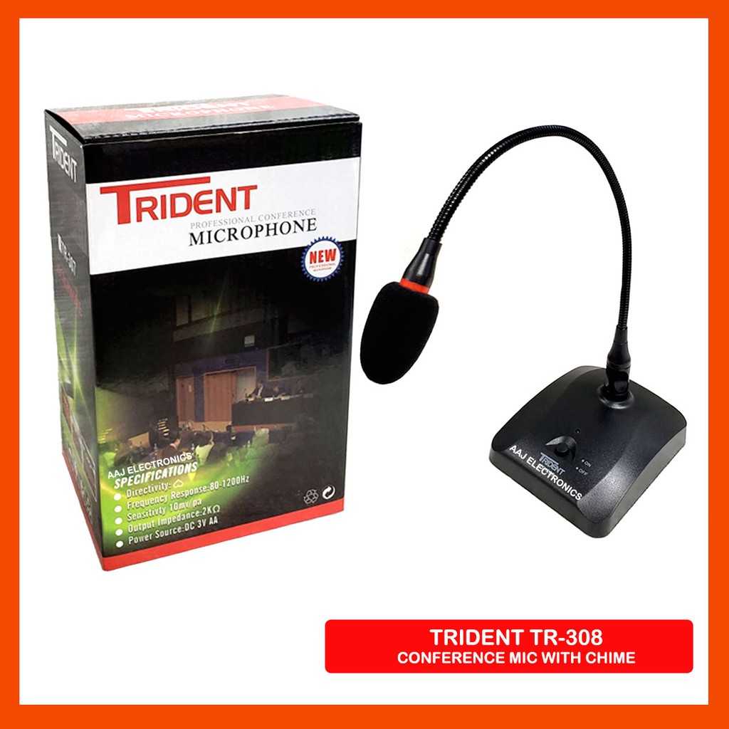 ORIGINAL TRIDENT TR-308 Professional Conference MICROPHONE With Chime ...