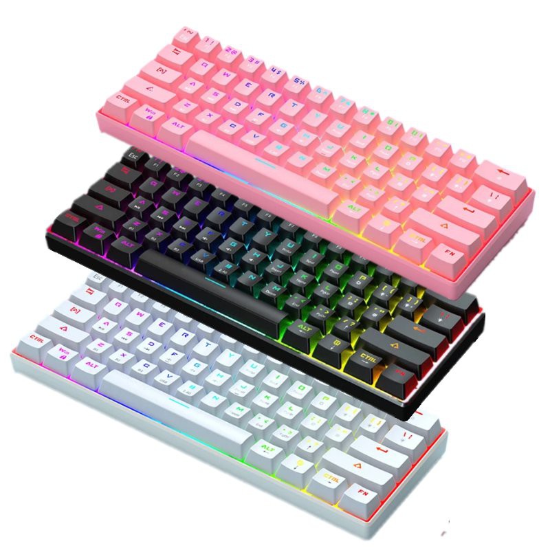Eg61 mechanical gaming keyboard 61 keys with bluetooth/2.4ghz/usb three ...
