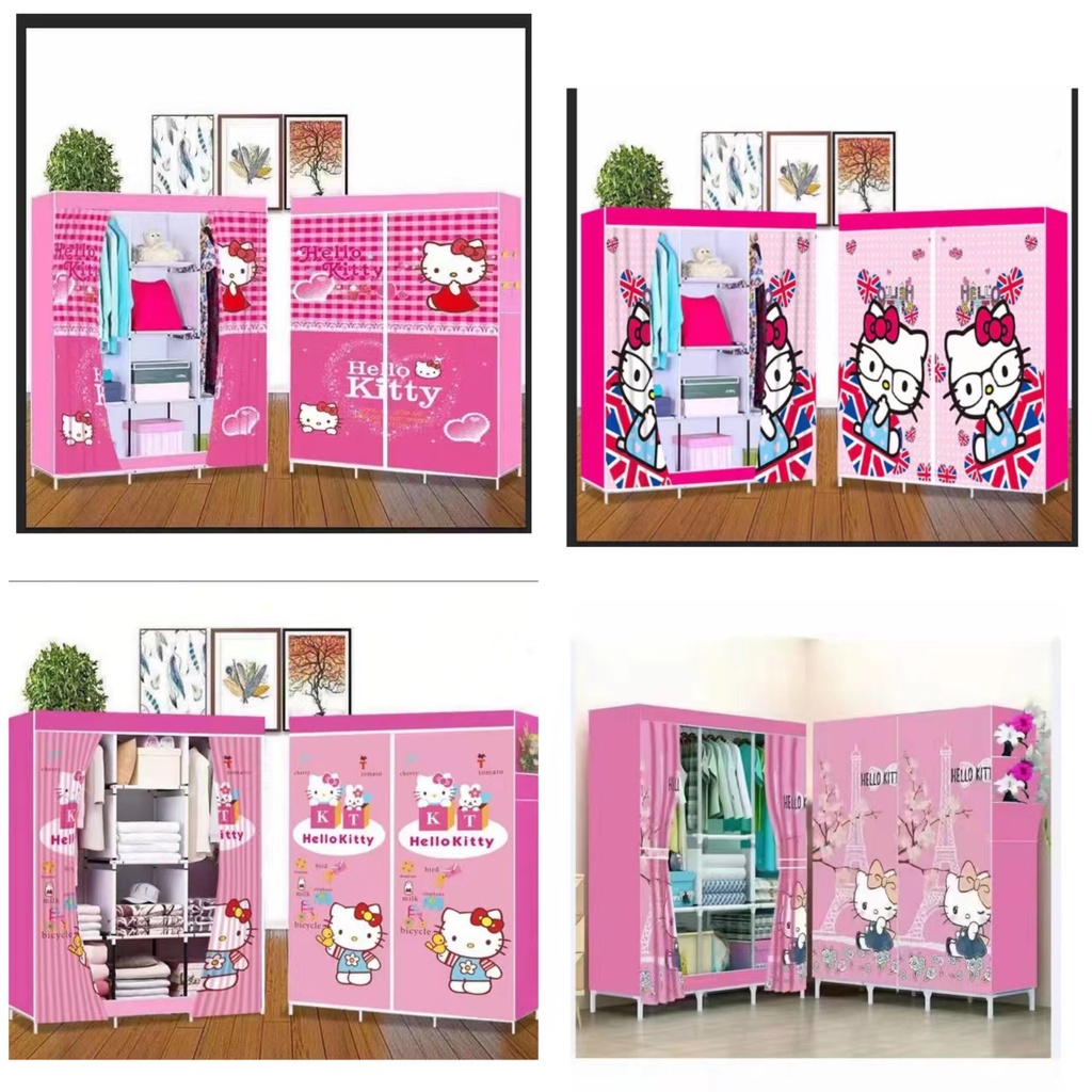 KM Wardrobe 3D Design DIY Multifunction Clothes Storage Rack Cabinet ...