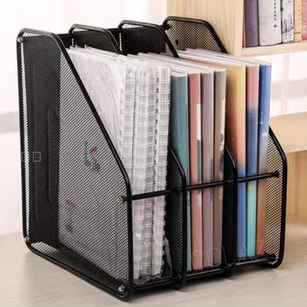 WIRE MESH 2/3-TIER FILE FRAME MAGAZINE RACK DESK ORGANIZER | Shopee ...