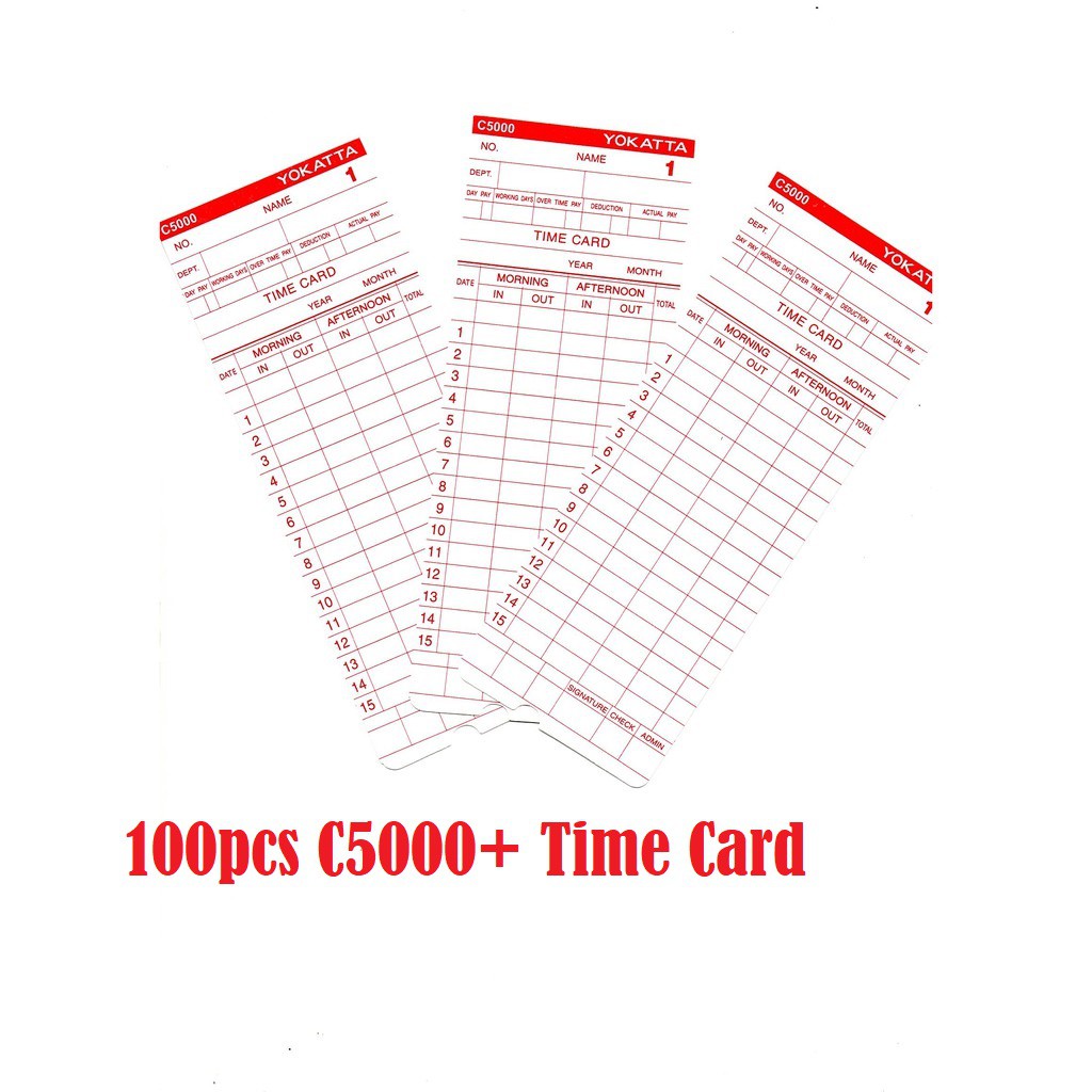 Bundy clock Accessories C5000+ Bundy Clock Time Card For DX-5 Yokatta ...