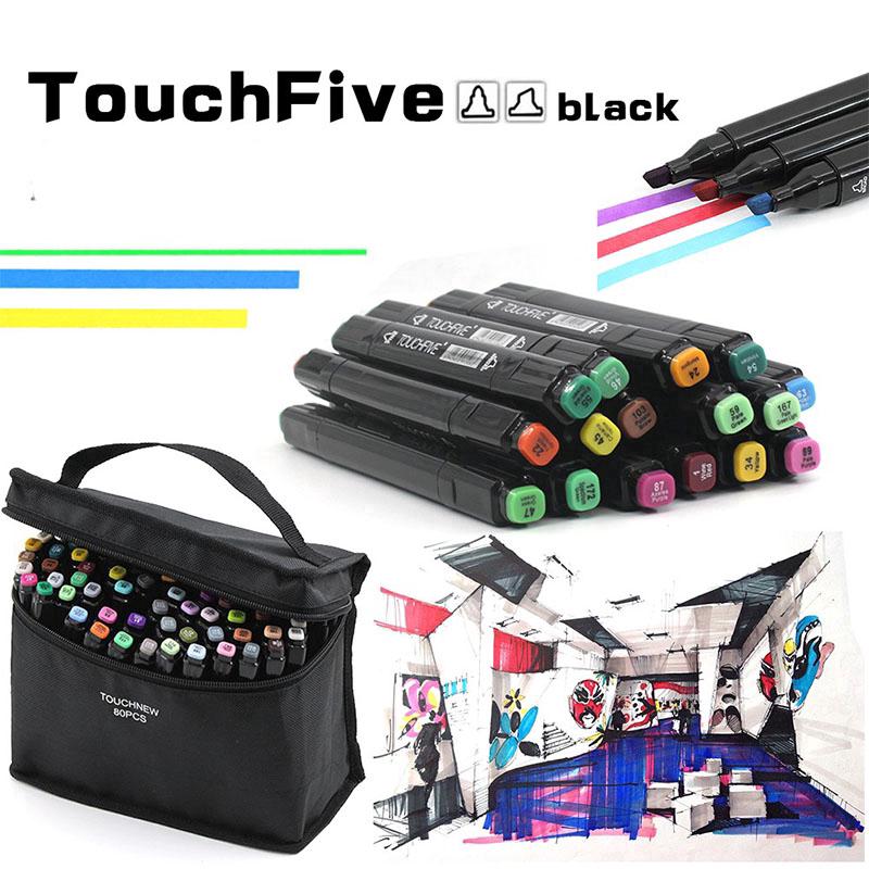 30Pc Touch Five Marker Pen Dual Tip Black Drawing for Design | Shopee ...