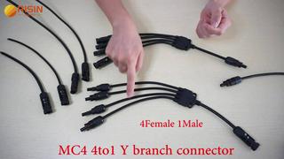 Risin 50A PV Wire Splitter Adapter MC4 Y Branch Solar Panel Connector Cable for Parallel Solar ...