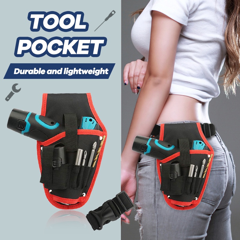 Multi-Functional Drill Case Waist Tool Bag Electric Belt Pouch For Wrench Hammer | Shopee ...