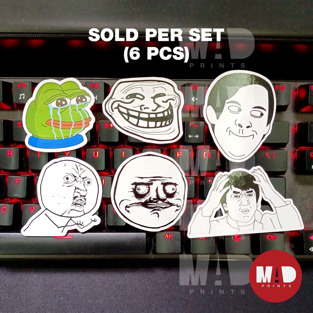Meme Funny Waterproof Laminated Stickers - 6 pcs per Set | Shopee ...