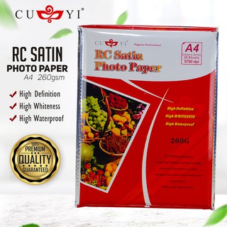 (10packs) A4 Size Photo Paper RC Satin / RC H-Glossy / RC Woven / Tree ...