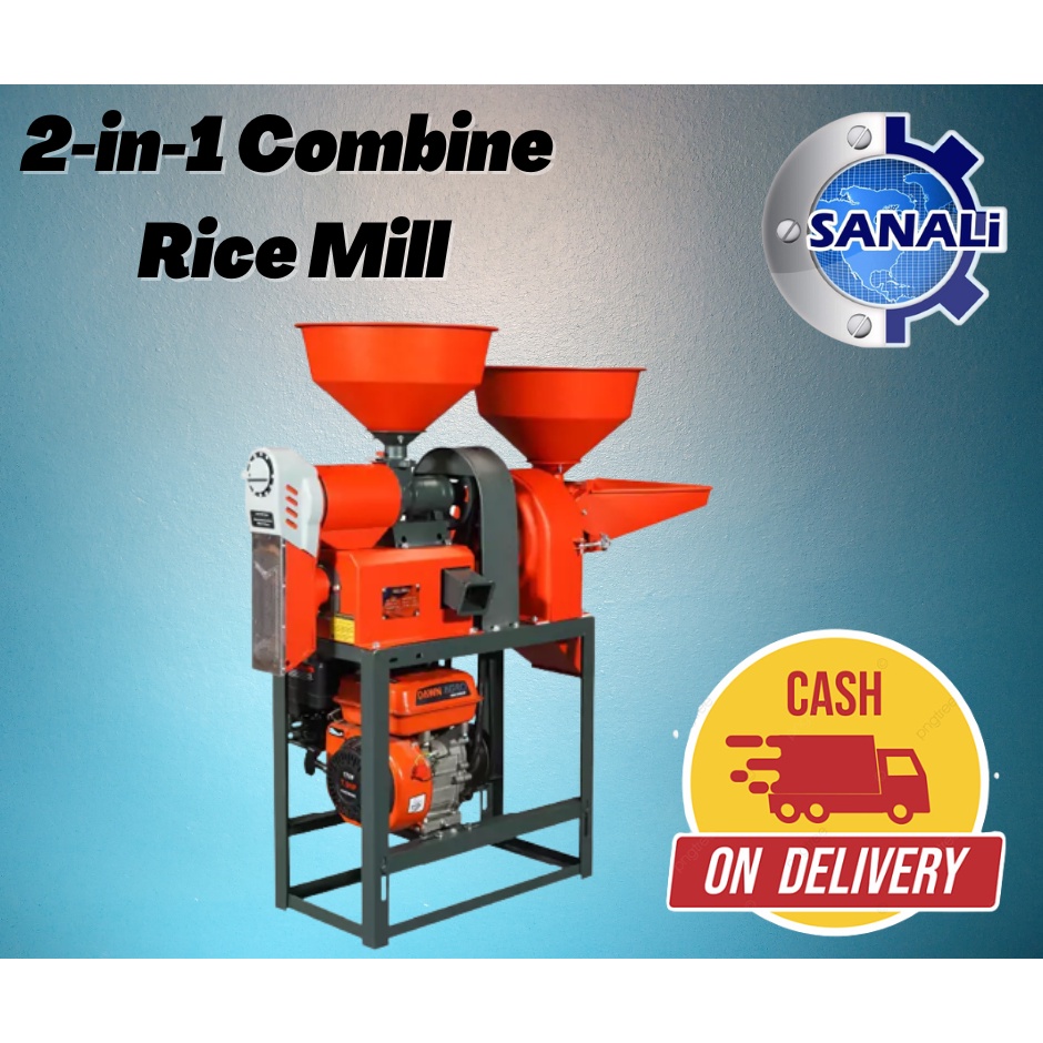 2-IN-1 Combined Rice Mill + Disc Mill (7.5hp Gas Engine) | Shopee ...