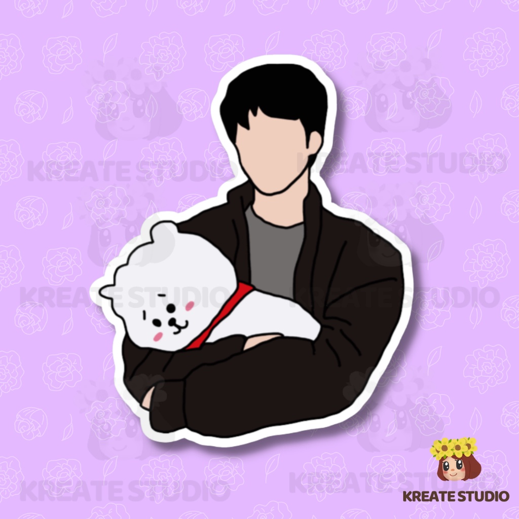 BTS JIN WITH RJ Aesthetic Waterproof Vinyl Sticker | Matte, Glossy and ...