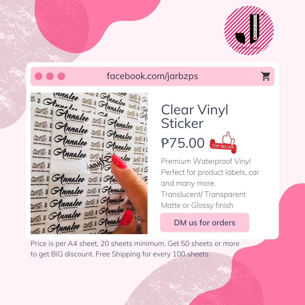 Transparent Vinyl Sticker Labels | Clear Vinyl | Waterproof Labels ...