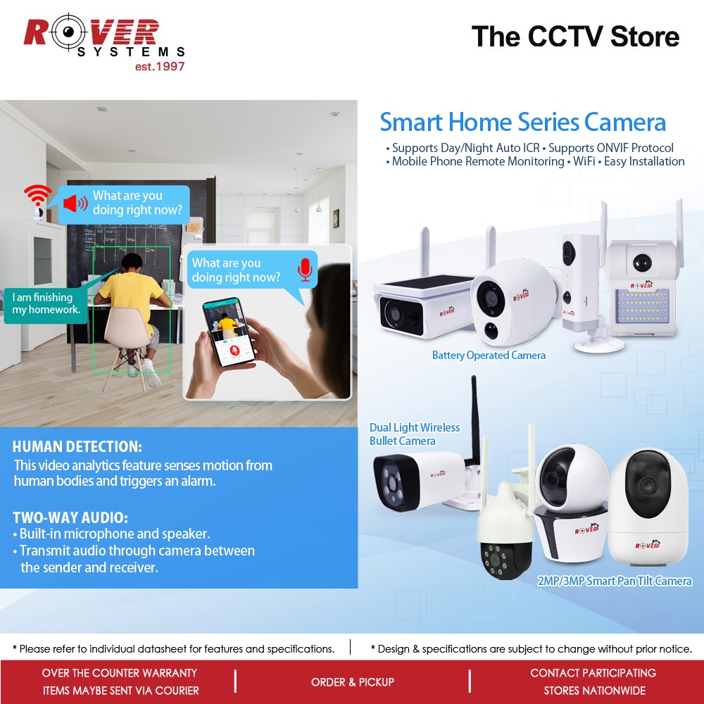 Rover Systems 2MP 1080P Smart IP Dual Light Wireless Bullet CCTV Camera ...