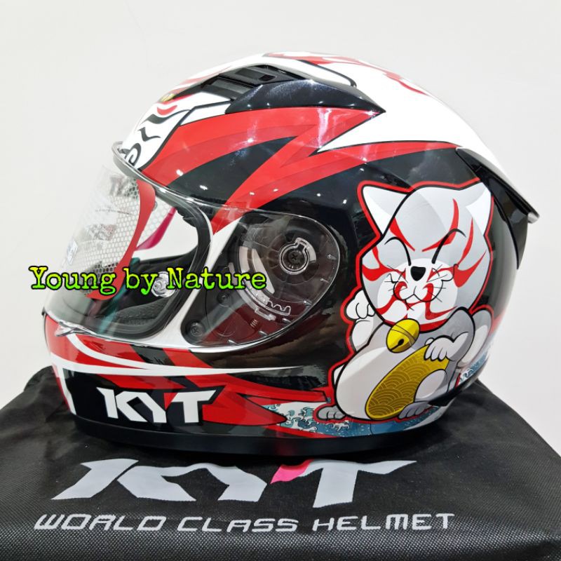 Kyt R10 Full Face Helmet Kabuki Cat Red White | Shopee Philippines