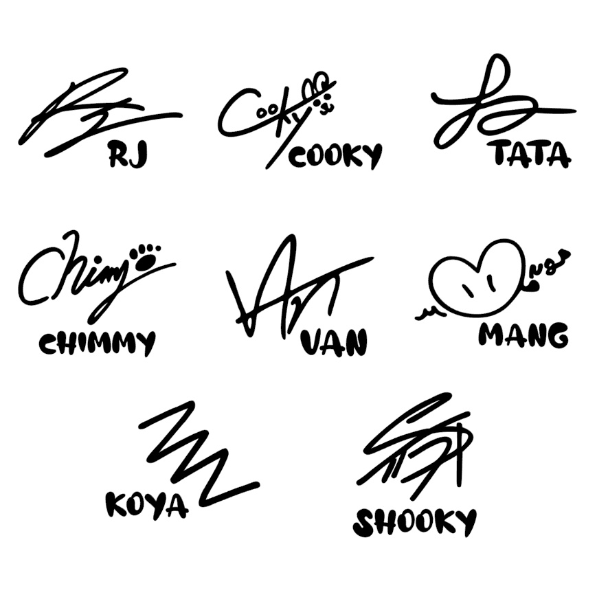 BT21 Signatures - INDIVIDUAL Decal | Vinyl Sticker | Shopee Philippines