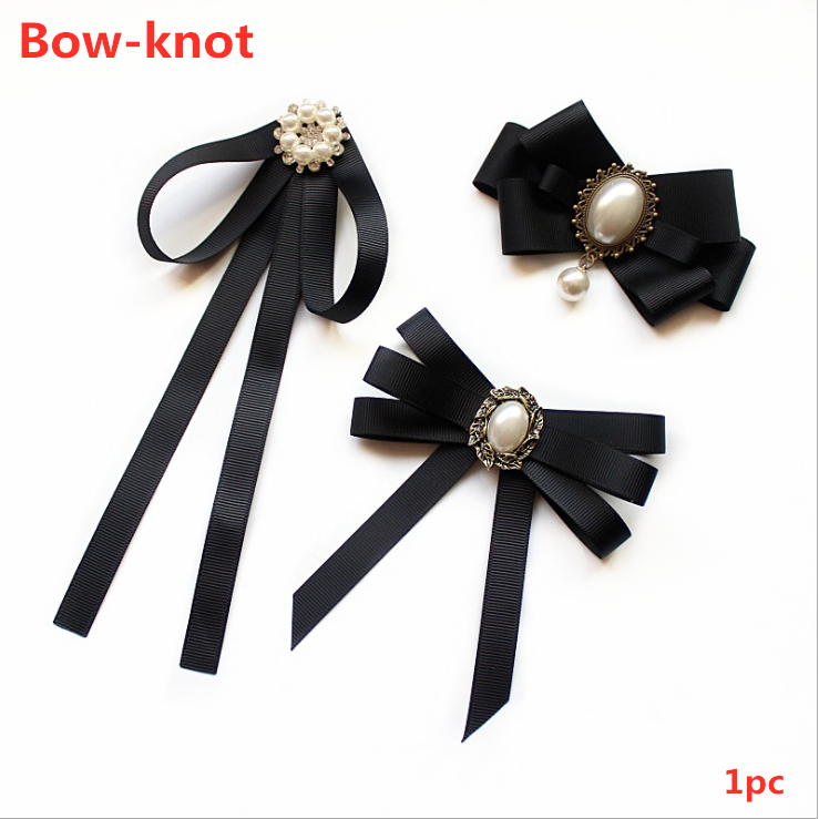 Beautiful Exquisite Ribbon Bow Tie Pin Lapel Fabric Retro Art Bow Tie ...