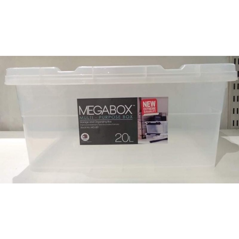 Megabox 20L Multi-Purpose Storage MG681 (Clear & L. Blue) | Shopee ...
