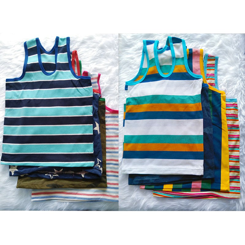 STRIPE SANDO for Kids Boys 1-10 yrs old( 4 PCS SET) | Shopee Philippines