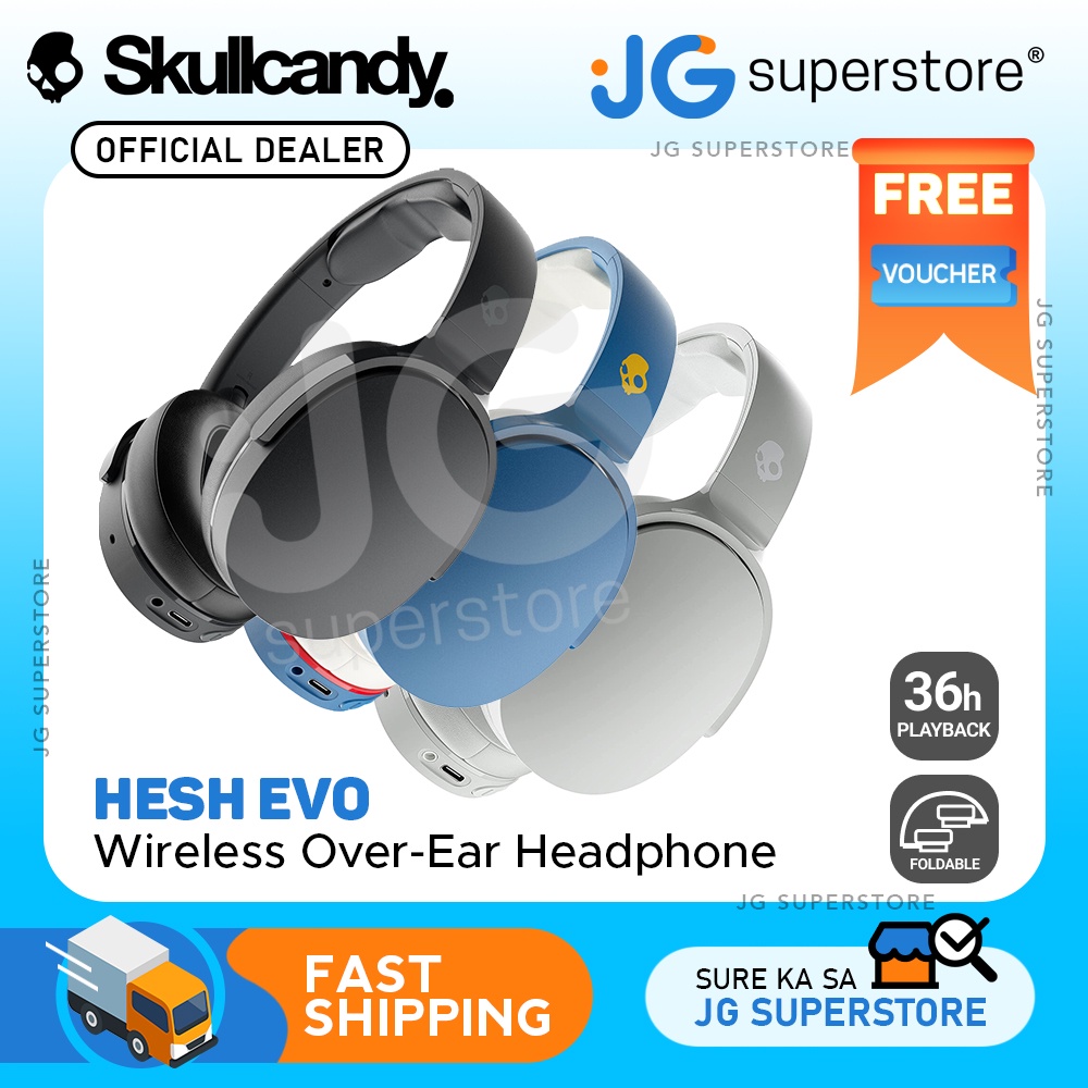 Skullcandy Hesh Evo 36 Hours Playback Lightweight Wireless Over-Ear ...