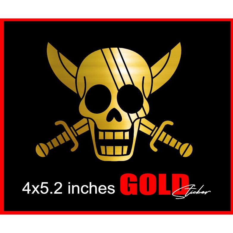 SHANKS PIRATE LOGO GOLD stickers 4x5.2 inches | Shopee Philippines