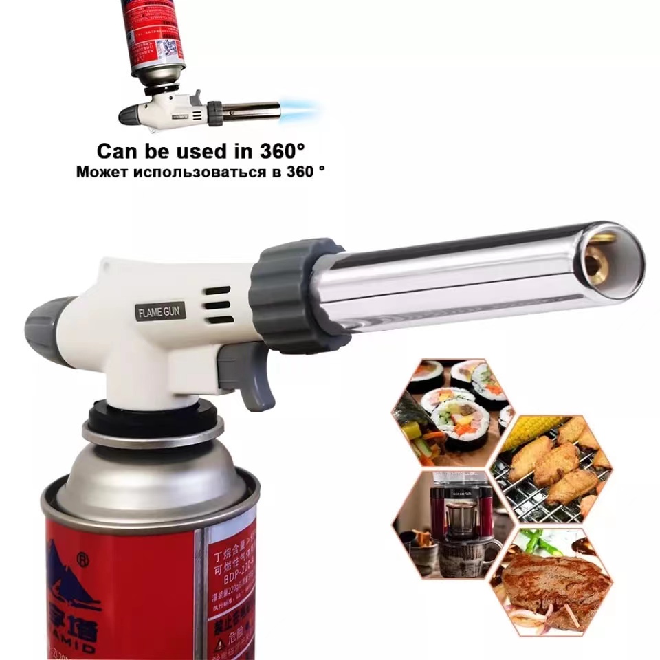 Camping Gas Torch Flame Gun Gas blow flame gun butane auto ignition jet burner welding torch ...