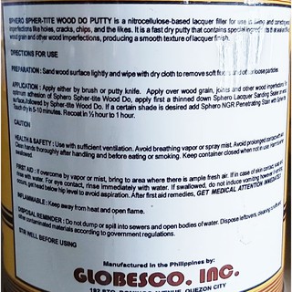 Sphero SPHER-TITE Wood Do Putty 1 Liter Size or 1/4L Sphertite Masilya ...