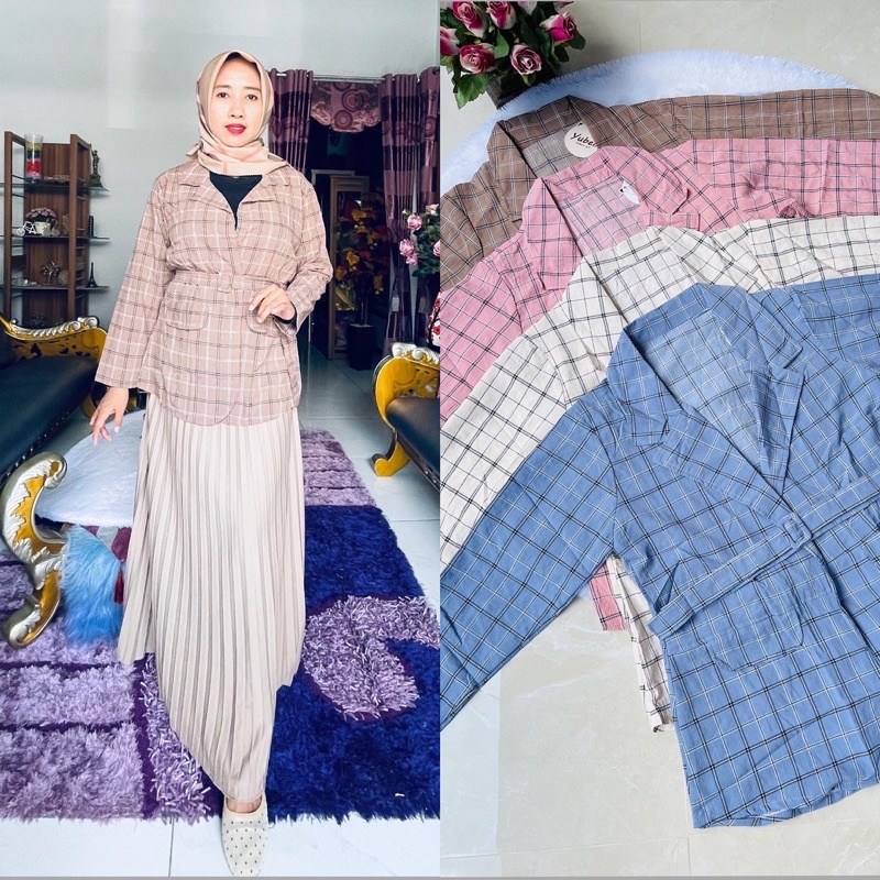 Miranda Tartan Blazer | Shopee Philippines