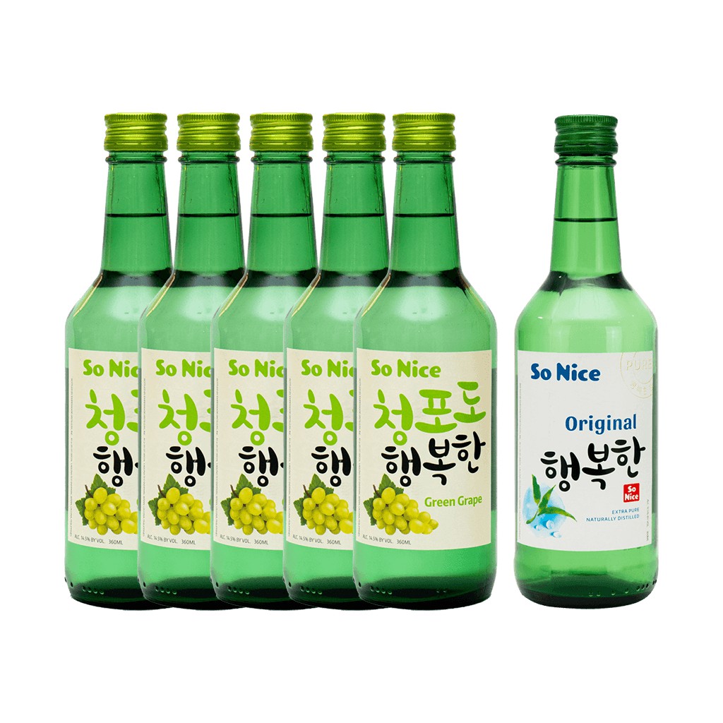5 So Nice Green Grape Soju 360ml 1 So Nice Original Soju 360ml