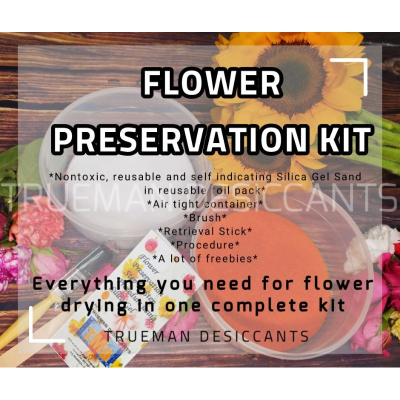Flower Drying Kit (pure grade reusable silica gel and Airtight ...