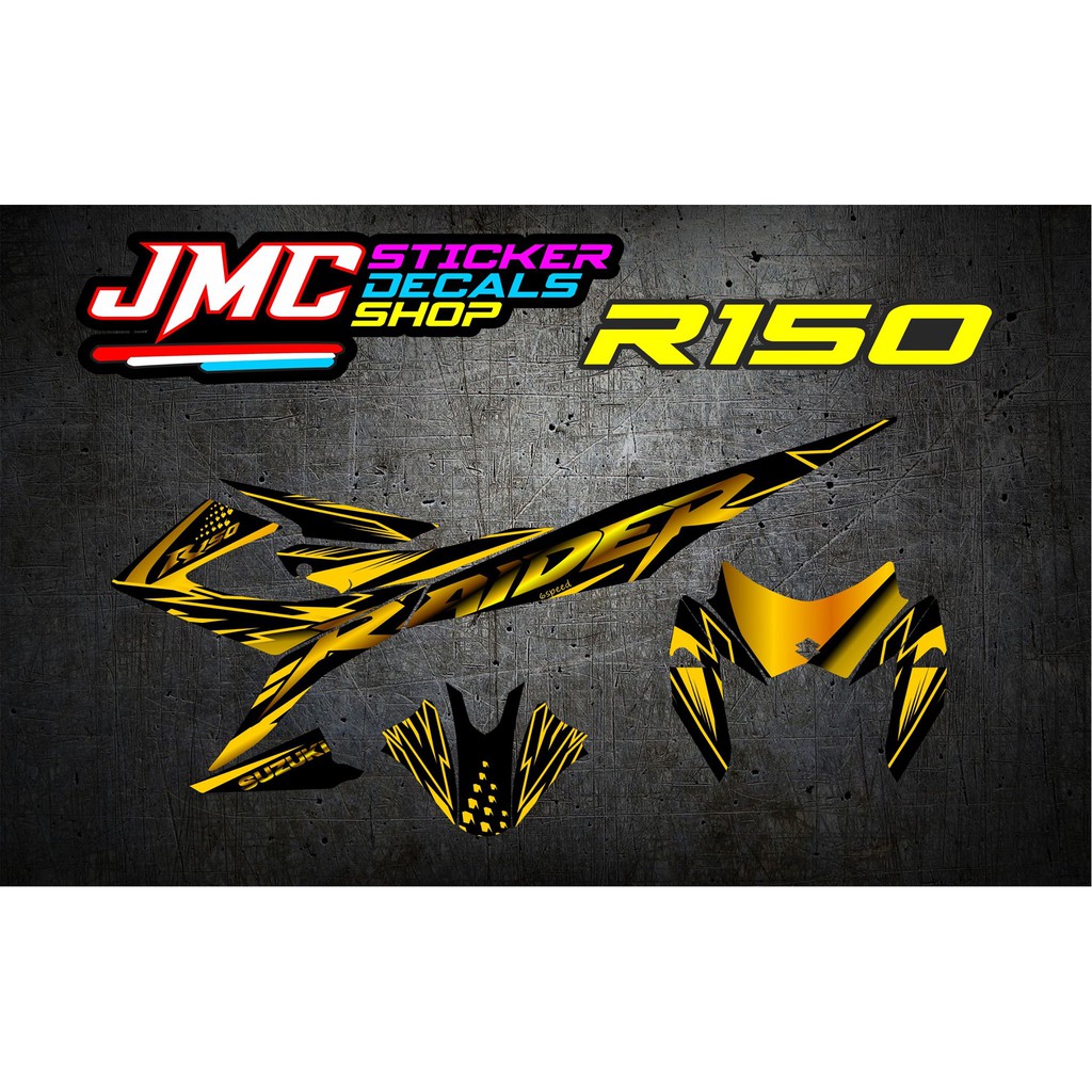 RAIDER 150 CARB FULL DECALS PRINTED LAMINATED QUALITY STICKER (1ST ...