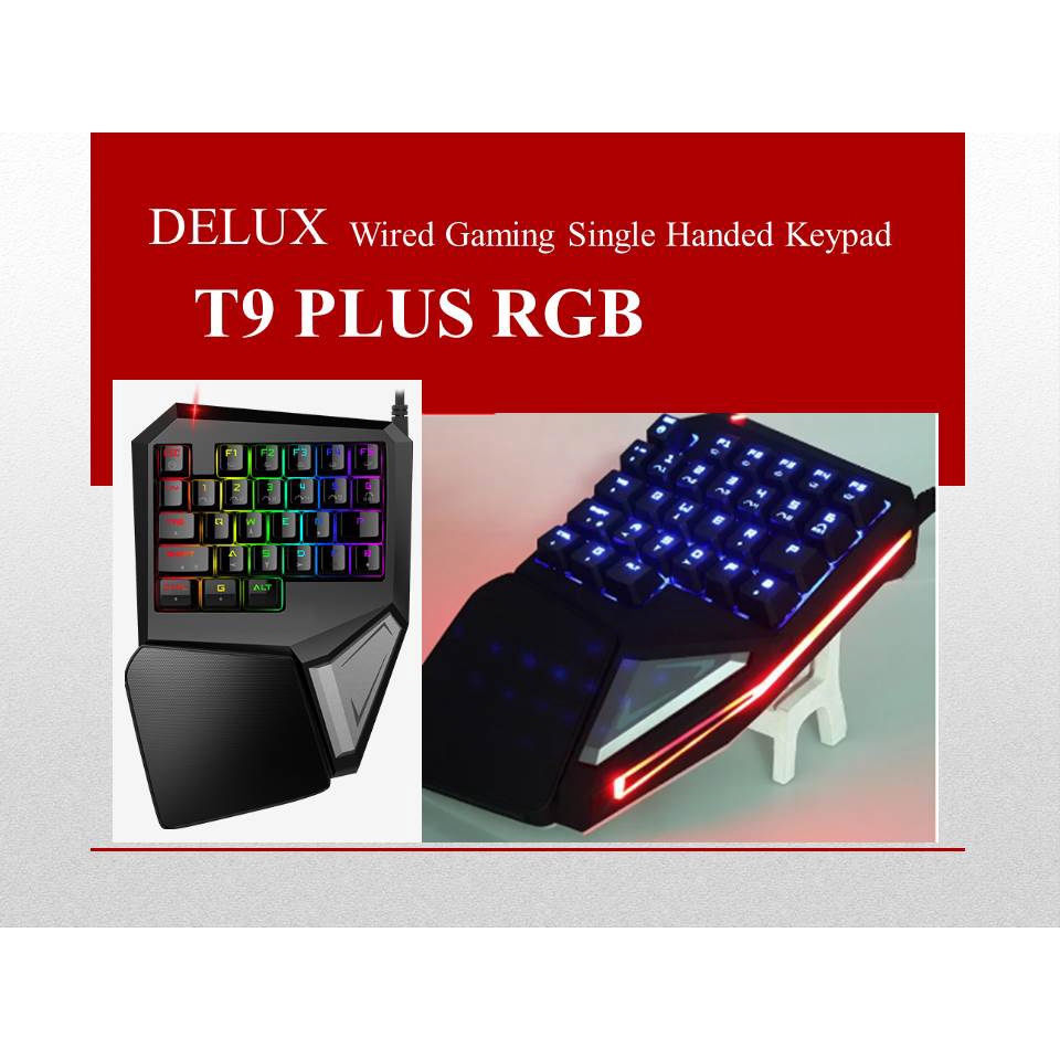 Delux T9Plus RGB Wired Gaming Single Handed Keypad | Shopee Philippines