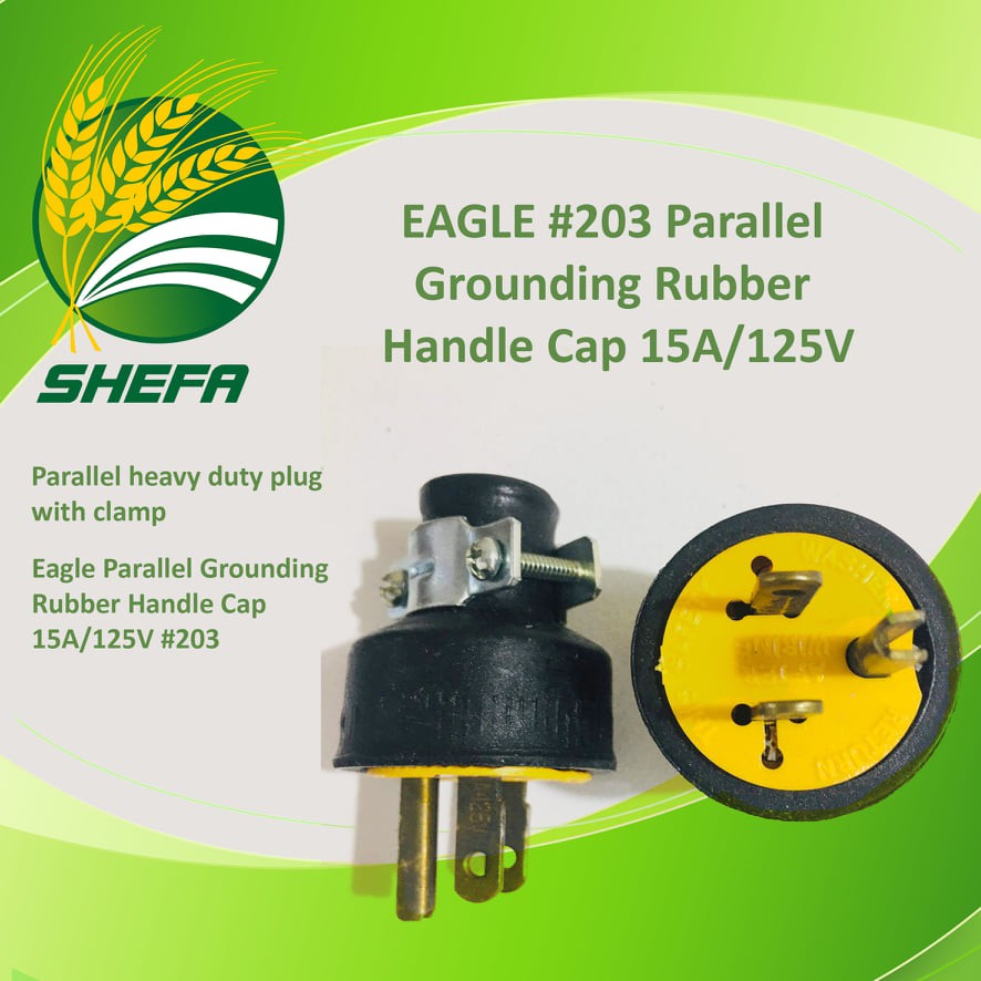 Eagle #203 Parallel Grounding Rubber Handle Cap 15A/125V - 10pcs ...
