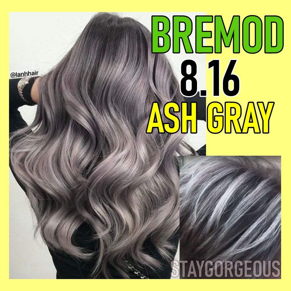 8.16 Ash Gray (SET) BREMOD + OXIDIZING/DEVELOPING CREAM | Shopee ...
