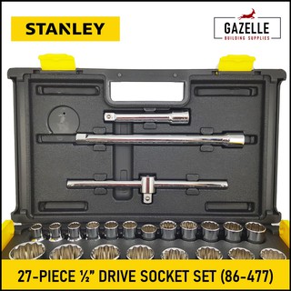 Stanley 27 Piece 1/2" Drive Socket Wrench Set Model No. 86-477 (10-32mm ...
