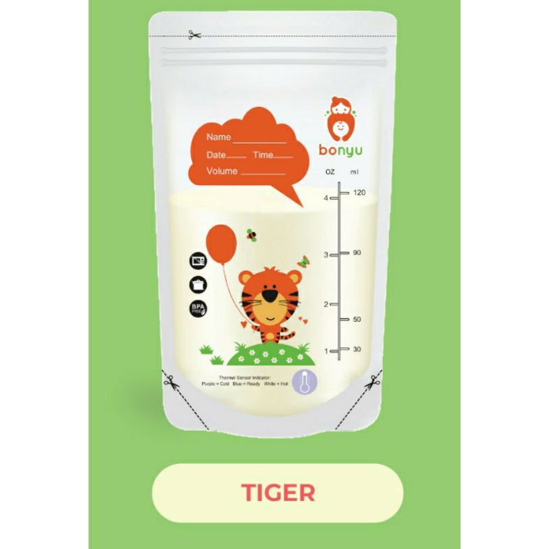 Bonyu Breast Milk Bag 120 ml - Tiger | Shopee Philippines