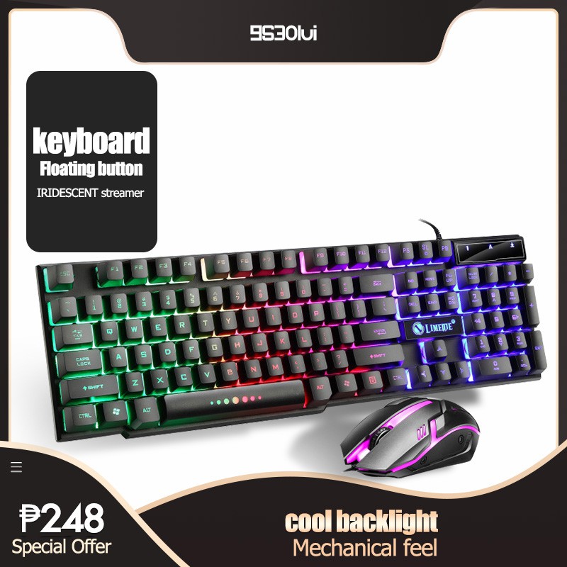 Keyboard USB keyboard Game mouse and keyboard Floating key design ...