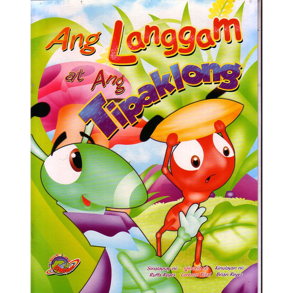 COLORED Story Book "Ang Langgam At Ang Tipaklong " with English Translation , Bed Time Stories ...
