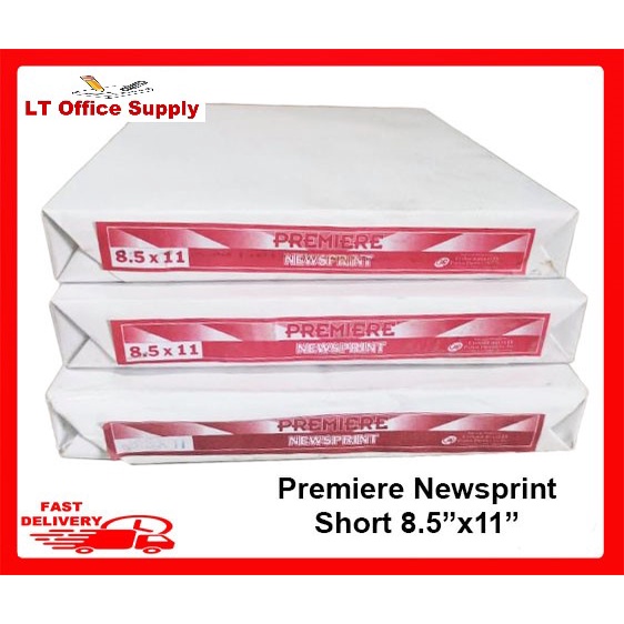 1 ream premiere newsprint short size 8.5x11 inches | Shopee Philippines